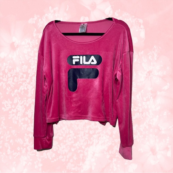 Fila | Tops | Super Soft Cozy Bright Pink Fila Sleepwear Womens Cropped ...